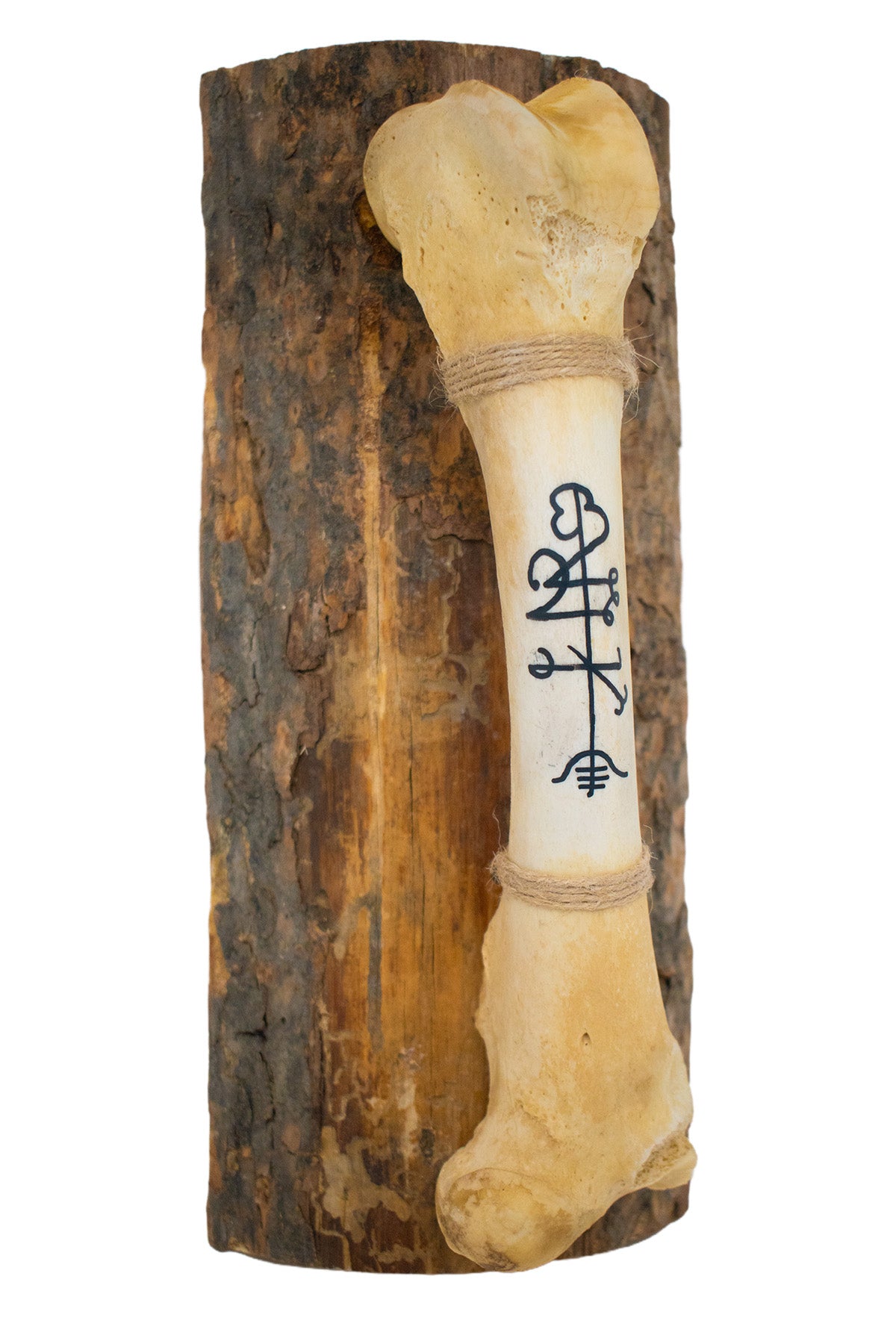 Painted deer leg bone – lukkustafir stave